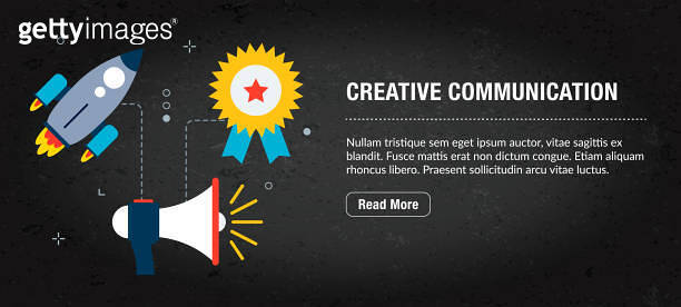 Creative communication, banner internet with icons in vector. 이미지 ...