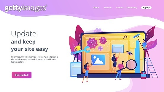 Website maintenance concept landing page (1173777656) 일러스트, 무료 일러스트 ...