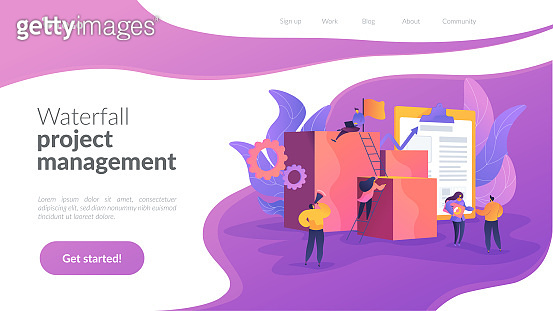 Project management landing page template. 이미지 (1144571197) - 게티이미지뱅크