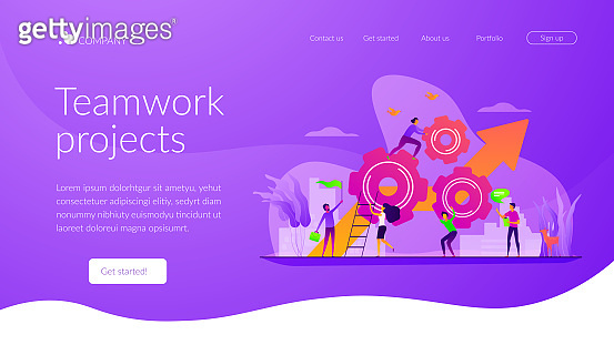 Teamwork power landing page template 이미지 (1167474211) - 게티이미지뱅크