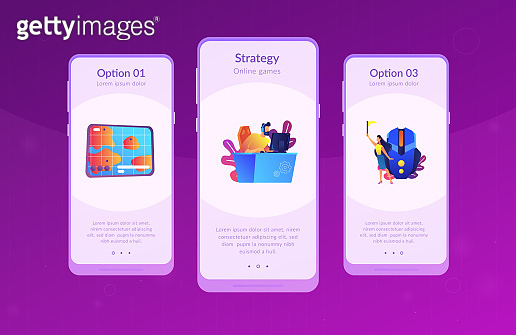 Strategy online games app interface template. 이미지 (1135714924) - 게티이미지뱅크