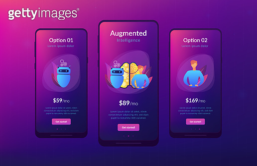 Augmented intelligence app interface template. (1135712319) - 게티이미지뱅크