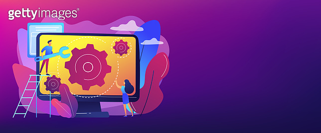 Computer service concept banner header. (1133763198) 일러스트, 무료 일러스트 - 게티 ...