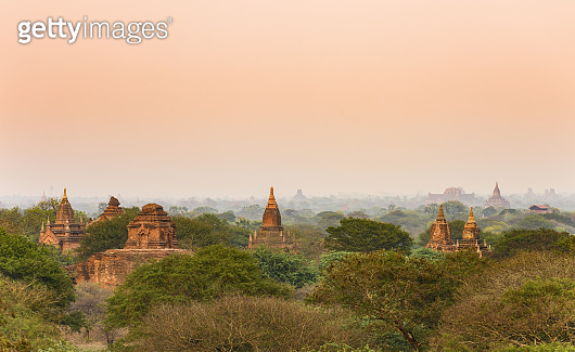 Stunning view of the beautiful Bagan ancient city (formerly Pagan ...