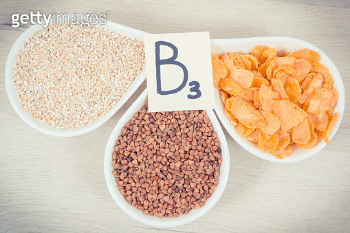 Nutritious products and ingredients containing vitamin B3, fiber and ...