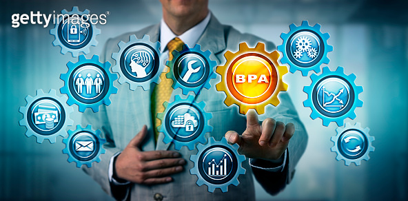Manager Activating BPA Icon In Virtual Gear Train (1164504851) - 게티이미지뱅크