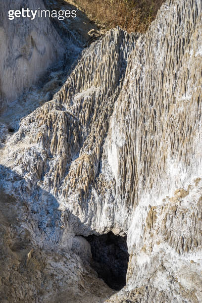 Salt spines in Natural Reserve Praid Salt Hill with impressive salt ...