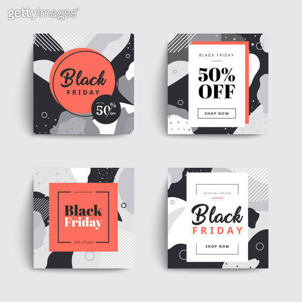 Set of black friday sale social media box templates. covers design for ...