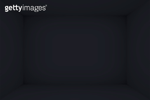 Empty black room. The inner space of the dark box. Vector design ...