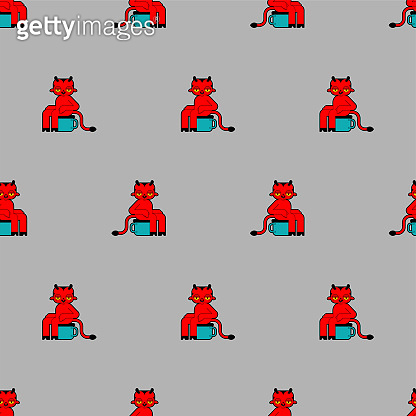 Baby demon pattern seamless. Little red devil background. small fiend ...