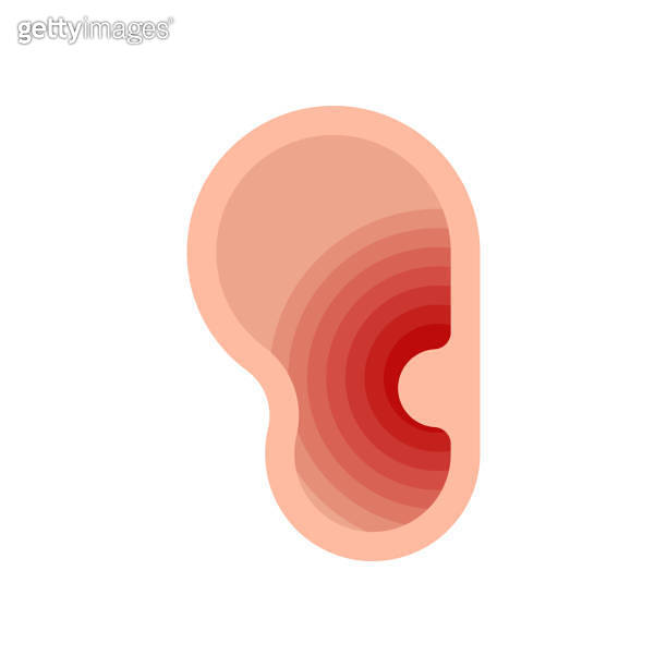Sore ear isolated. Ear disease vector illustration 이미지 (1169524914 ...