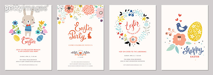 Easter Party Cards Set_03 이미지 (1141391012) - 게티이미지뱅크
