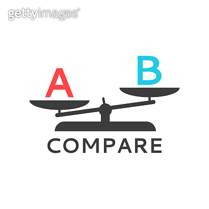 Symbol for the scales of the logo of comparison of two opposites, icon ...