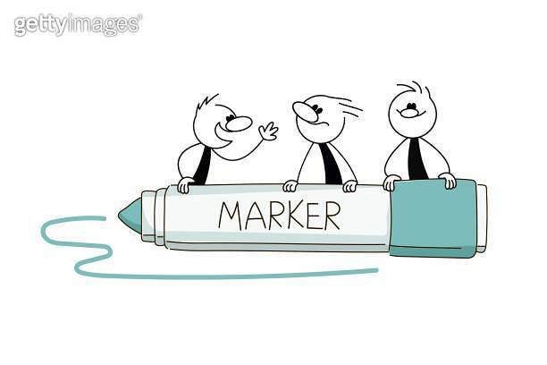 Doodle cute miniature scenes of stick figures with marker. (1170969029 ...