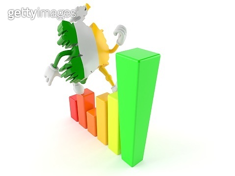 Ireland character with chart 이미지 (1191807793) - 게티이미지뱅크