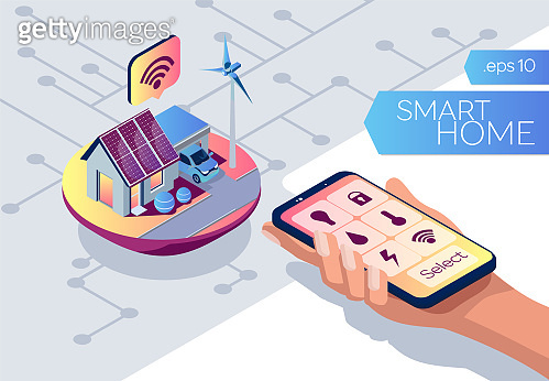 Smart home connection and control. IOT concept. Internet of things ...