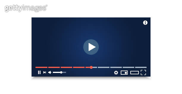 Modern video player template in flat style. Video player layout for ...