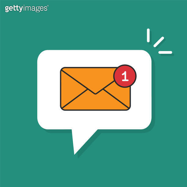 Messages icon with notification. Envelope message icon. Received ...