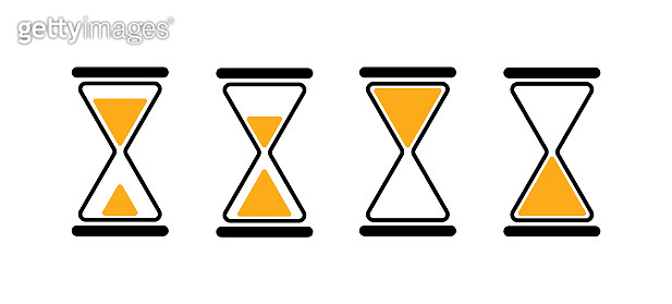 Hourglass silhouette in a flat style. Sand countdown timer. Hourglass ...