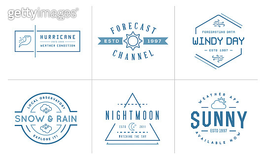 Set of Vector Weather Icons. Business Forecasting Apps and Channels ...