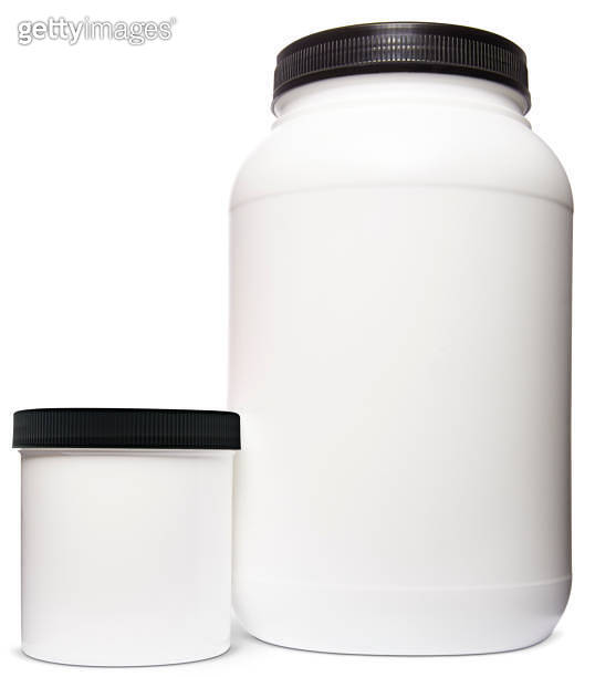 Blank Plastic Container Jar No Label White on White Background 이미지 ...