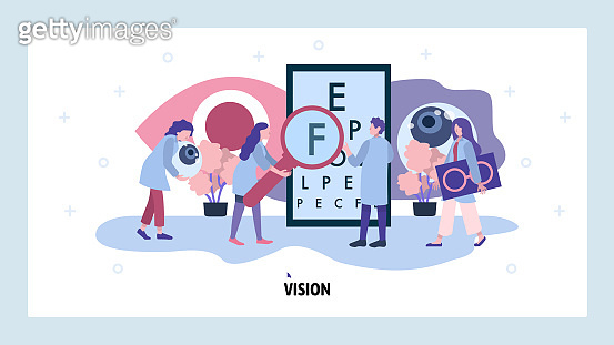 Medical ophthalmologist eyesight test. Doctor check patient visual ...
