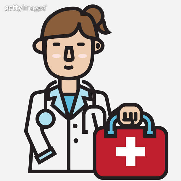 Field doctor and First aid kit icon vector for web design, book ...