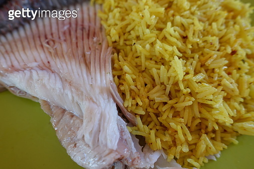 Ray wing sea fish cooked in a court-bouillon then in butter in a pan ...