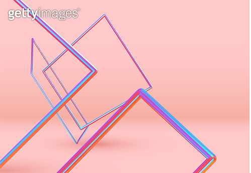 3d Rectangle shape objects. Minimal Abstract background with Gradient ...