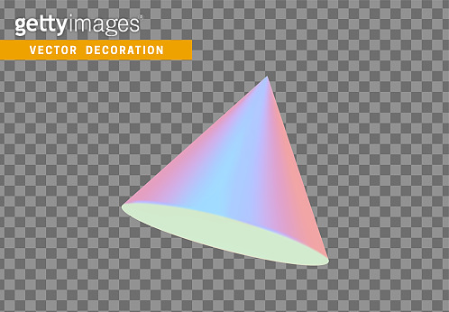 Cone. Geometric vector 3d Cone Pyramid, hologram gradient color. The ...