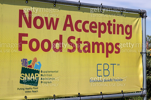 SNAP and EBT Accepted here sign. SNAP and Food Stamps provide nutrition ...