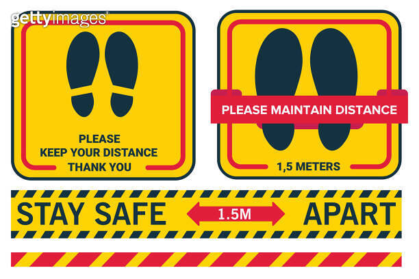 Social distancing avoid coronavirus covid19. Stay safe 1.5 meters apart ...