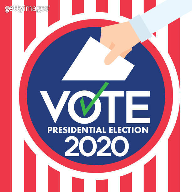 2020 United States of America Presidential Election with hand putting ...