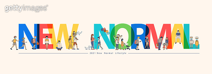 2021 New year with New normal lifestyle ideas concept. People wearing ...