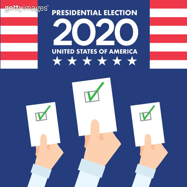 2020 United States of America Presidential Election with hand holding ...