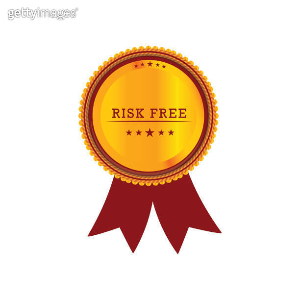 Risk free emblem Label Design 이미지 (1282414973) - 게티이미지뱅크