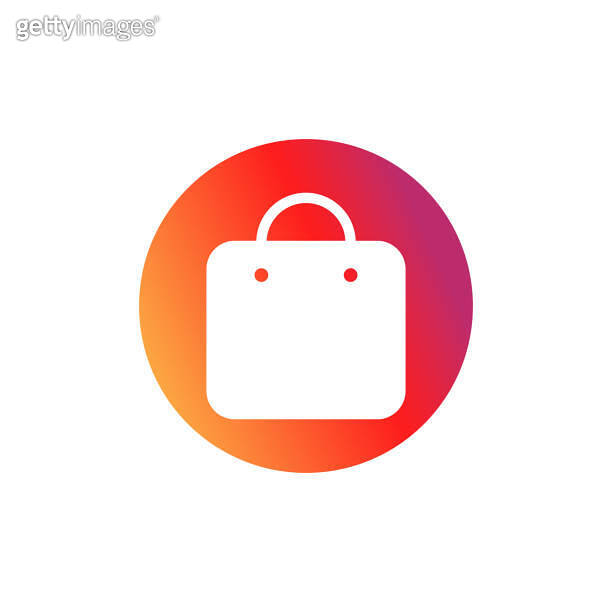 Shopping bag icon. Button in social media concept for applications, web ...