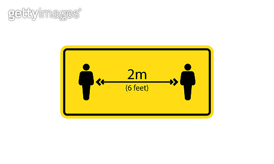 Social distancing icon. Keep your distance 6 feet sign. Vector on ...