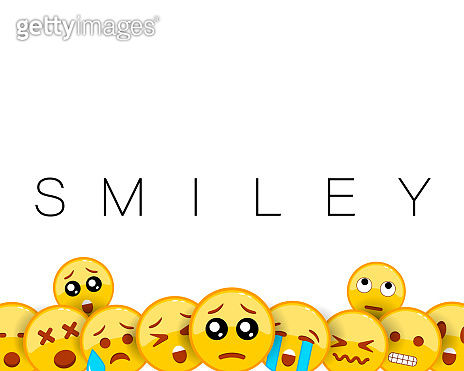 Smiley background with yellow face emoji with a small frown, and large ...