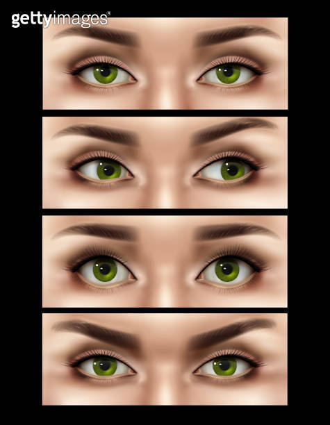 human female eyes expressions realistic set 이미지 (1201227531) - 게티이미지뱅크
