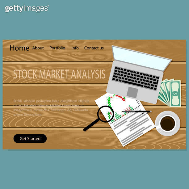 Stock market analysis, landing page website 이미지 (1218340359) - 게티이미지뱅크
