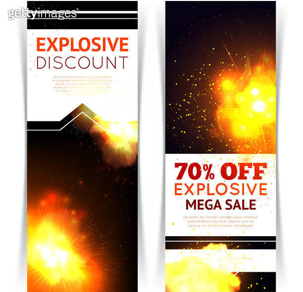 explosion banners 이미지 (1201101743) - 게티이미지뱅크