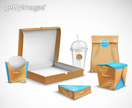 realistic packaging for fast food corporate identity 이미지 (1201199663 ...