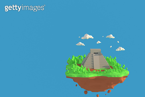 3D illustrator Chichen Itza, Yucatan Peninsula, Mexico. 3d rendering ...