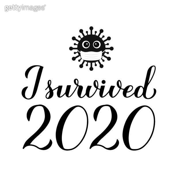 I survived 2020 calligraphy hand lettering. Funny quarantine quote ...