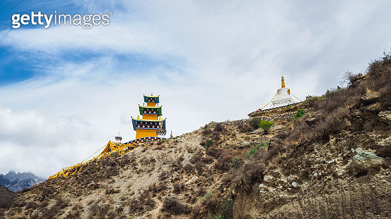 Landscape Photography of A Beautiful Orange Tibetan Culture Building ...