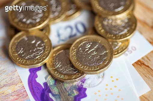 New Twenty pound note released 20 Feb 2020 surrounded by pound coins ...