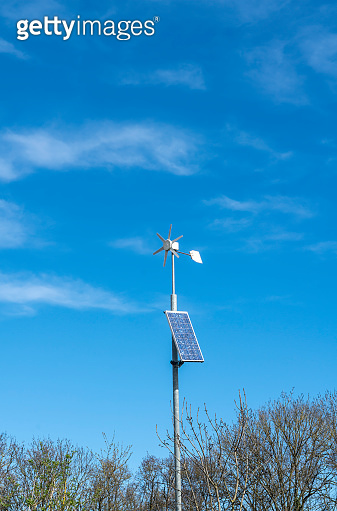 Solar and wind generators for a self powered road sign (1287400155 ...