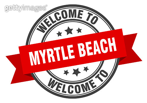 Myrtle Beach stamp. welcome to Myrtle Beach red sign (1197862022) 일러스트 ...
