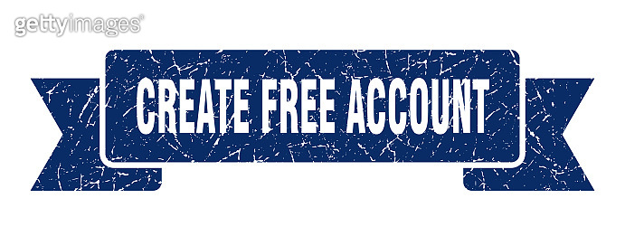 create free account ribbon. create free account grunge band sign ...